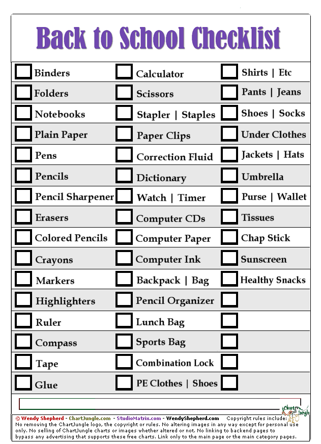 Back to school checklist gif