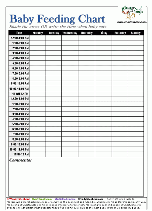 Baby Feeding Time Chart